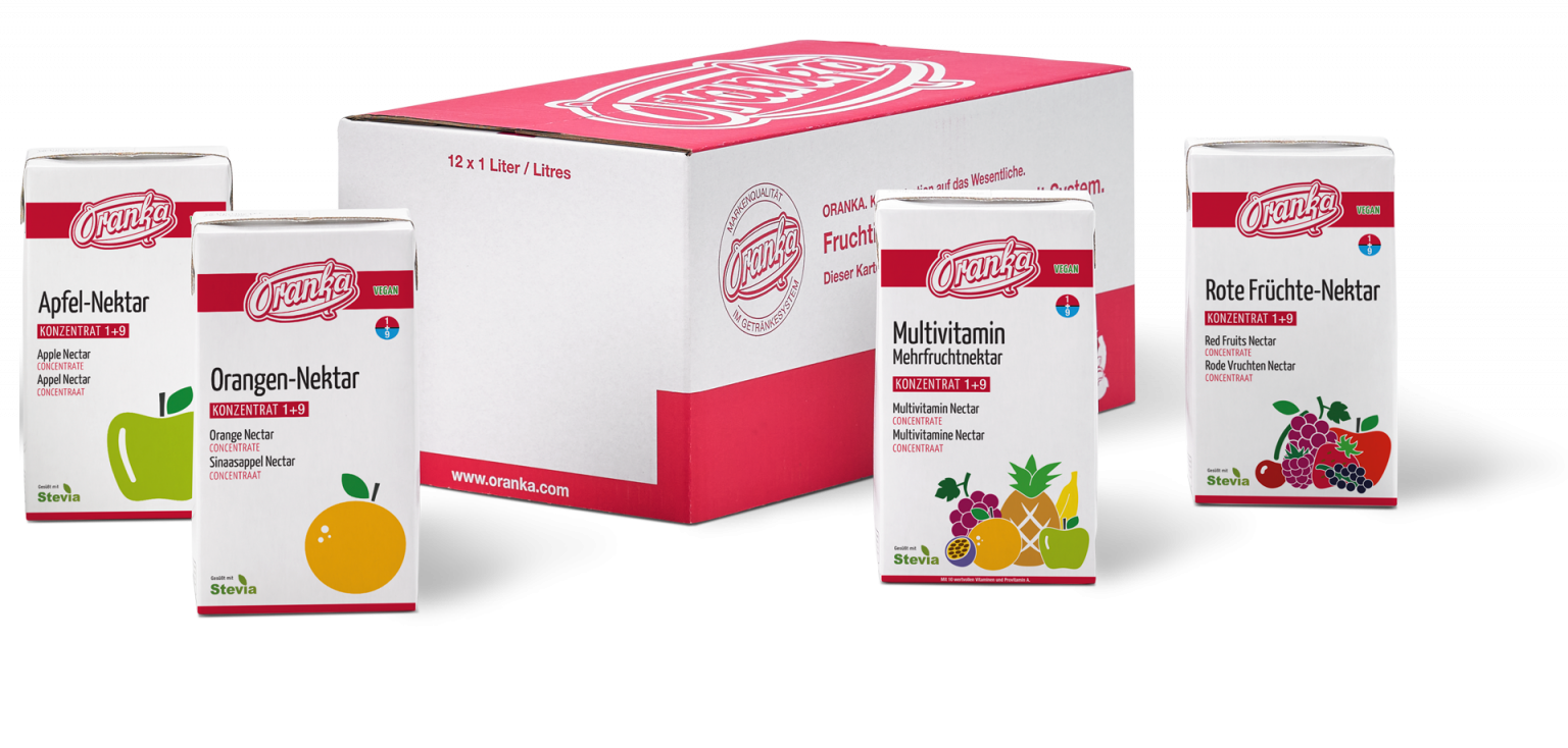 1+9 ORANKA Fruchtnektare mit Stevia - ORANKA Fruchtgetränkekonzentrate